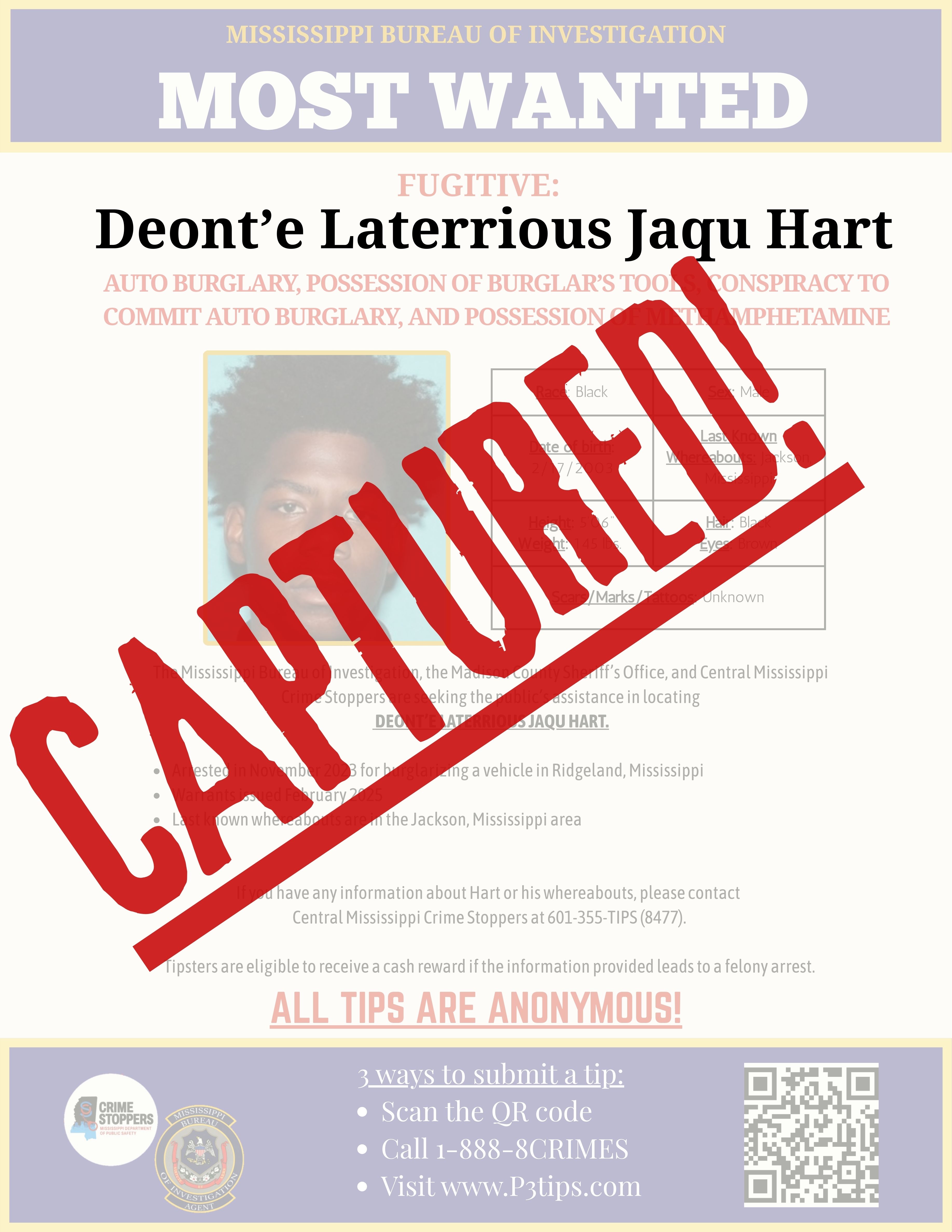 Mississippi’s Most Wanted | Mississippi Department of Public Safety